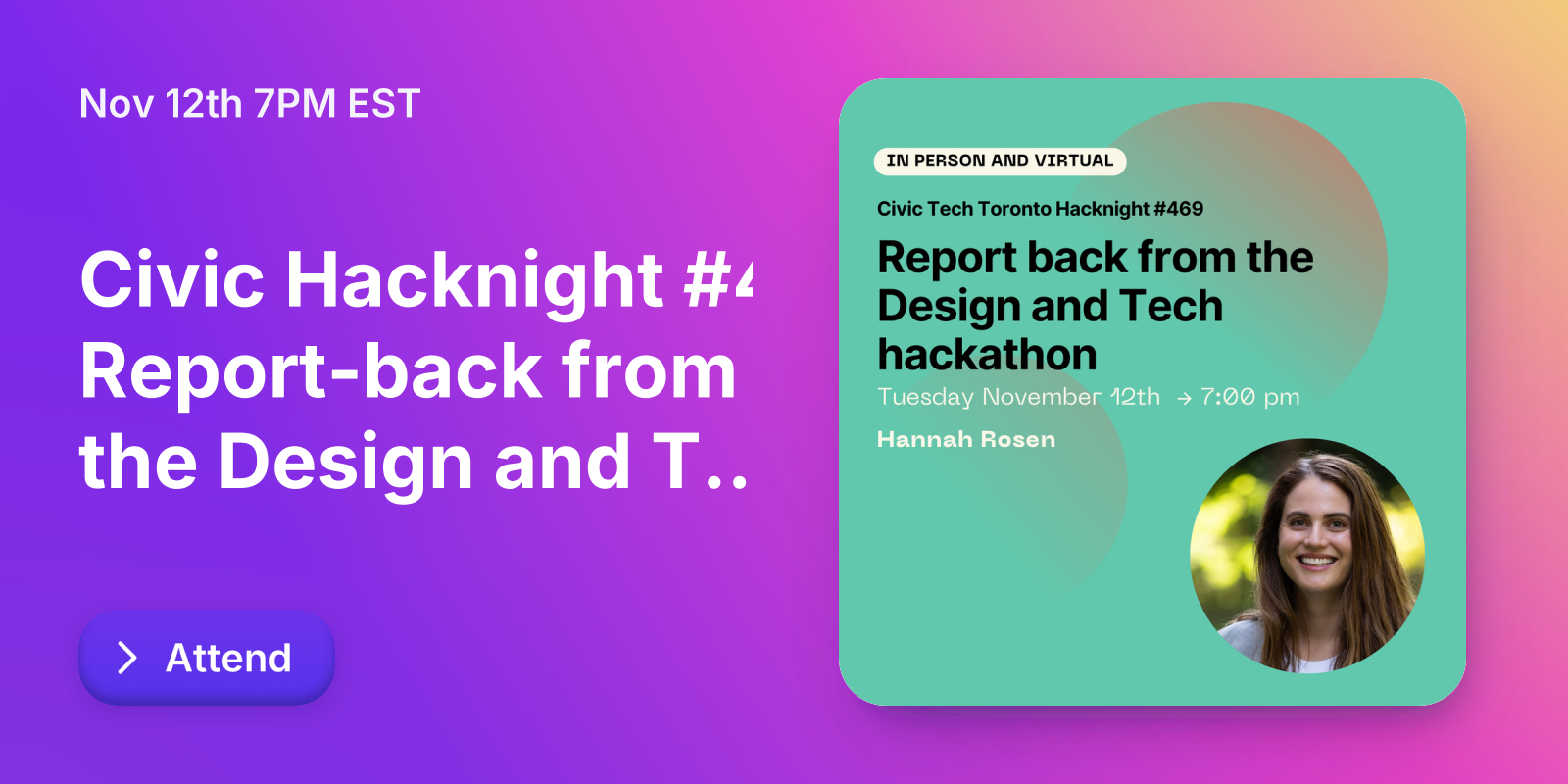 Civic Hacknight #469: Report-back from the Design and Tech hackathon, with Hannah Rosen | Guild