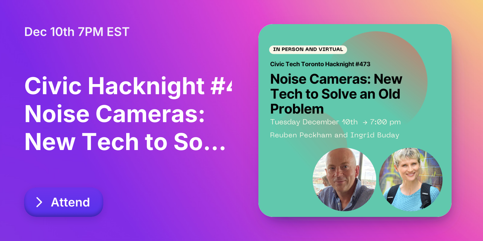 Civic Hacknight #473: Noise Cameras: New Tech to Solve an Old Problem | Guild