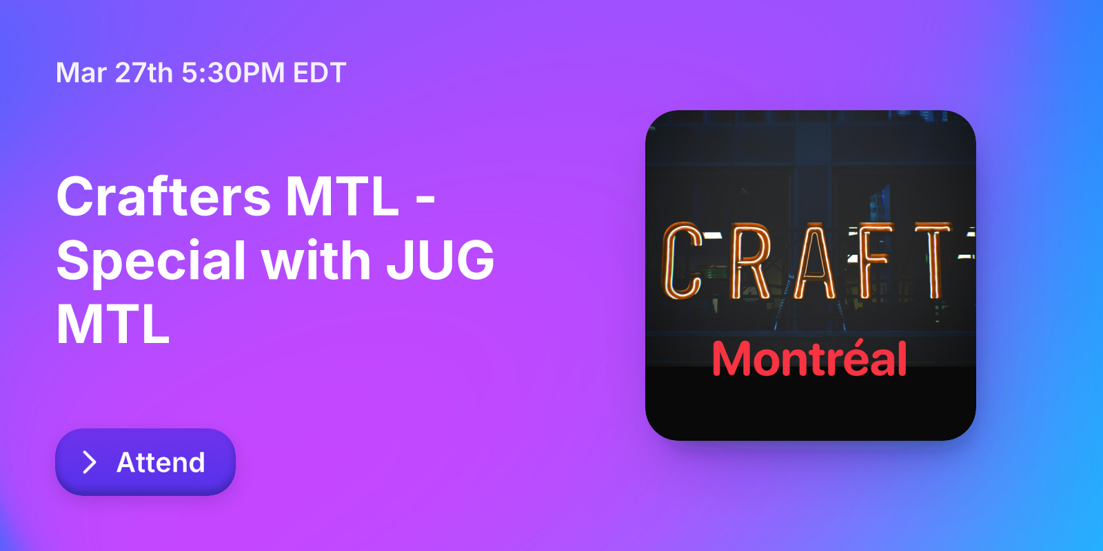 Crafters MTL - Special with JUG MTL | Guild