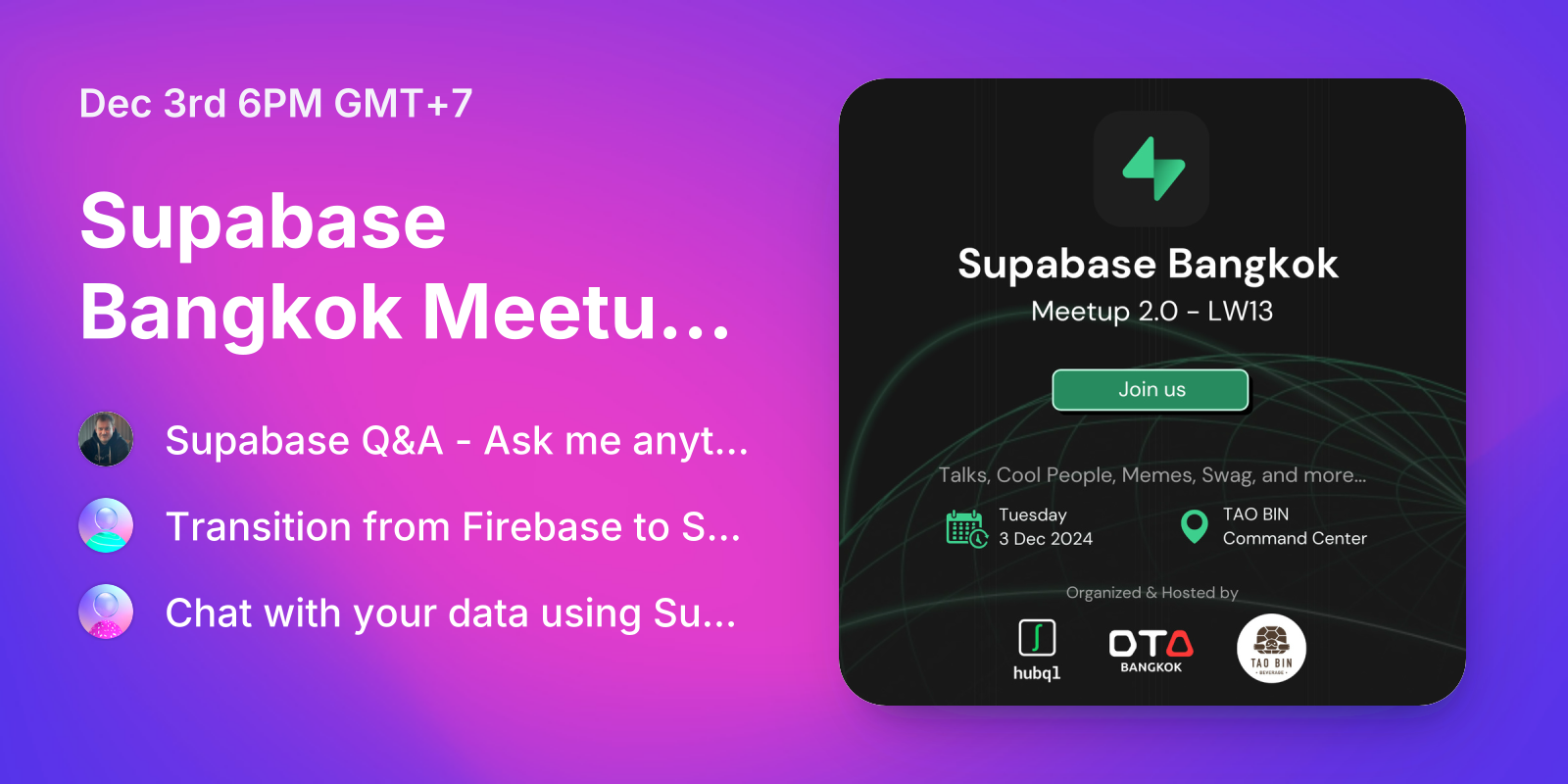 Supabase Bangkok Meetup 2.0 - LW13 | Guild